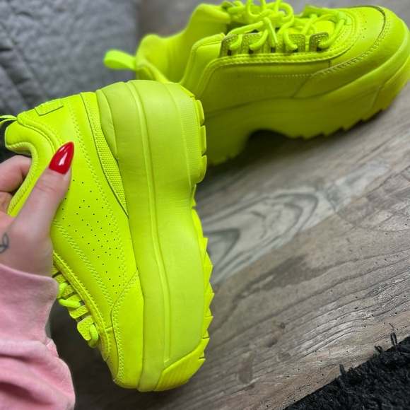Fila | Shoes | Platform Chunky Fila Sneakers Limited Edition Neon Green ...